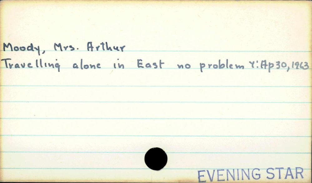 Moody, Mrs Arthur | Dunedin Public Libraries