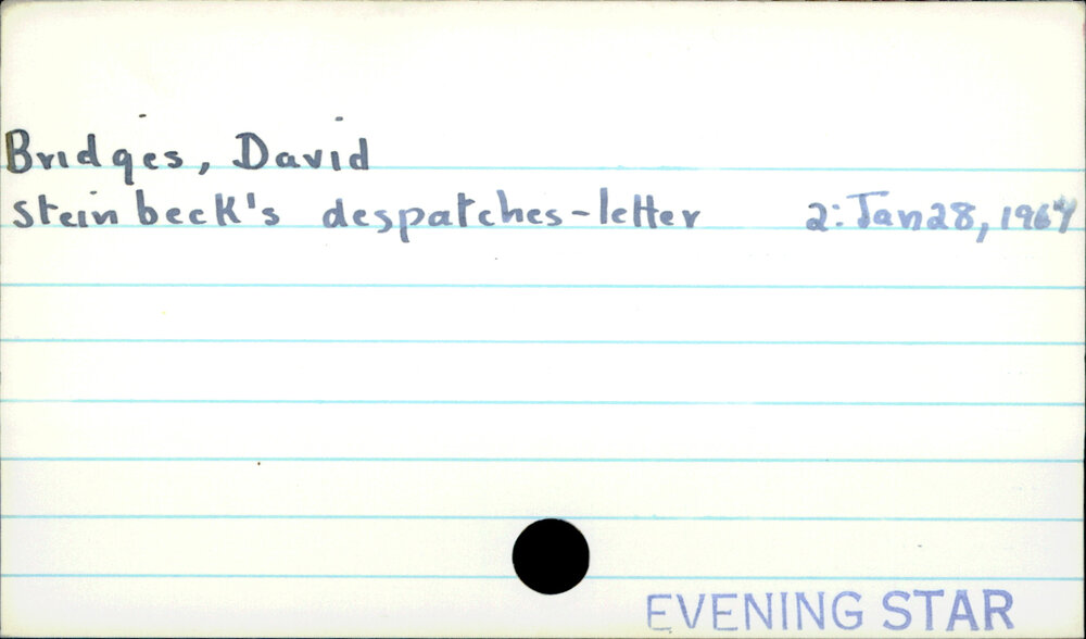 Bridges, David | Dunedin Public Libraries