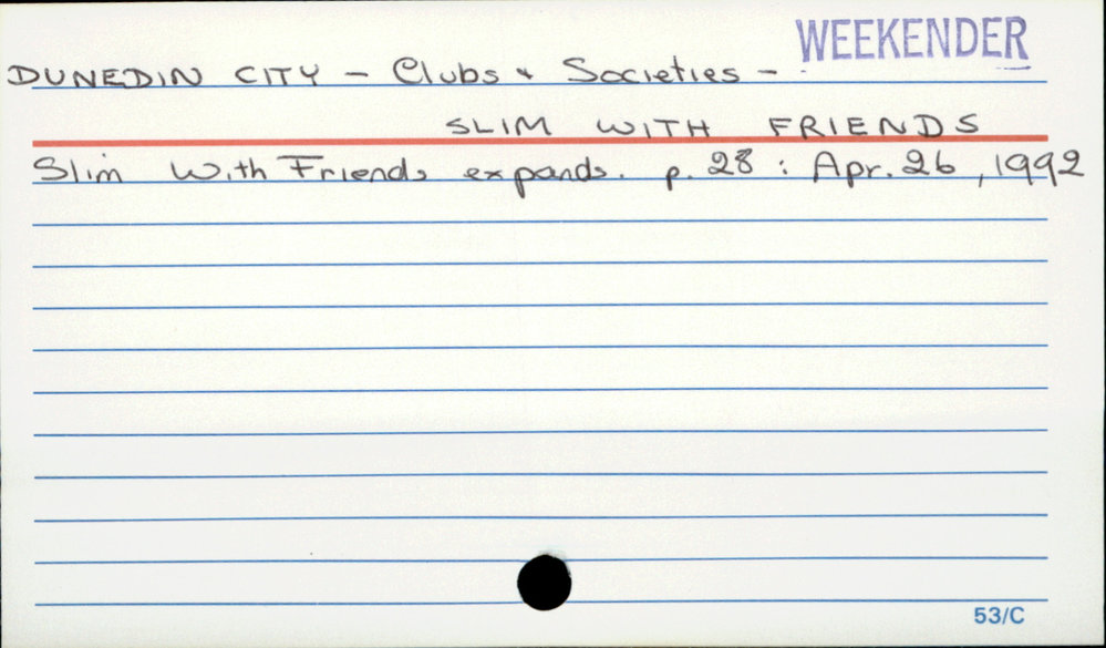 Dunedin City - Clubs & Societies - Slim With Friends | Dunedin Public ...