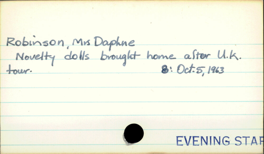 Robinson, Mrs Daphne | Dunedin Public Libraries