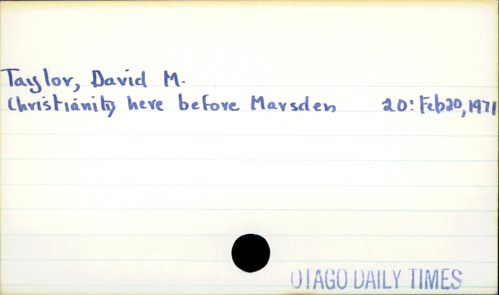 Taylor, David M | Dunedin Public Libraries