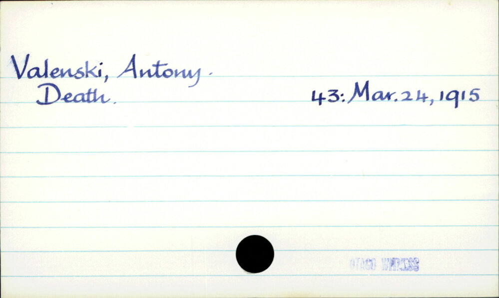 Valenski, Antony | Dunedin Public Libraries