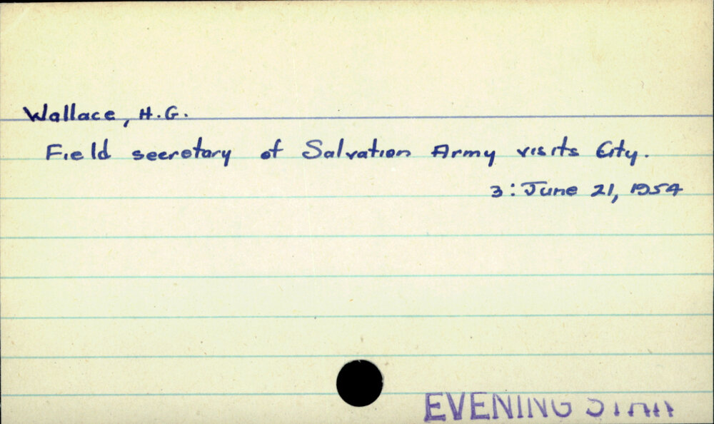 Wallace, H.G. | Dunedin Public Libraries