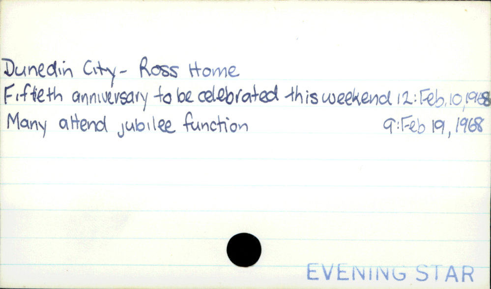 Dunedin City - Ross Home | Dunedin Public Libraries