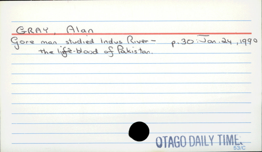 Gray, Alan | Dunedin Public Libraries