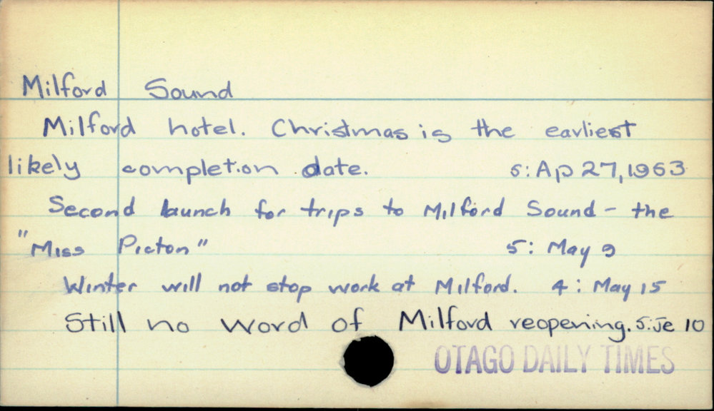 Milford Sound | Dunedin Public Libraries
