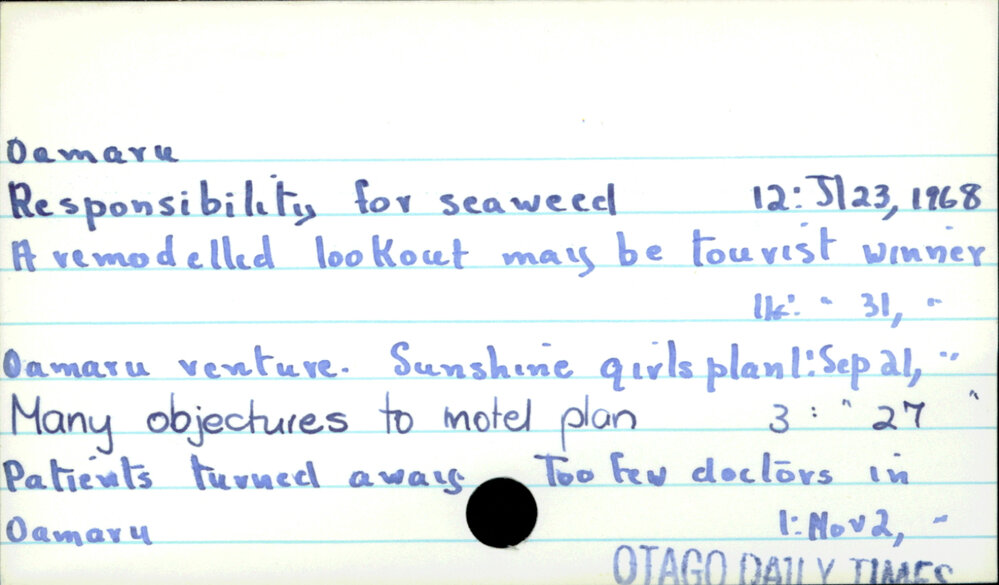 Oamaru | Dunedin Public Libraries