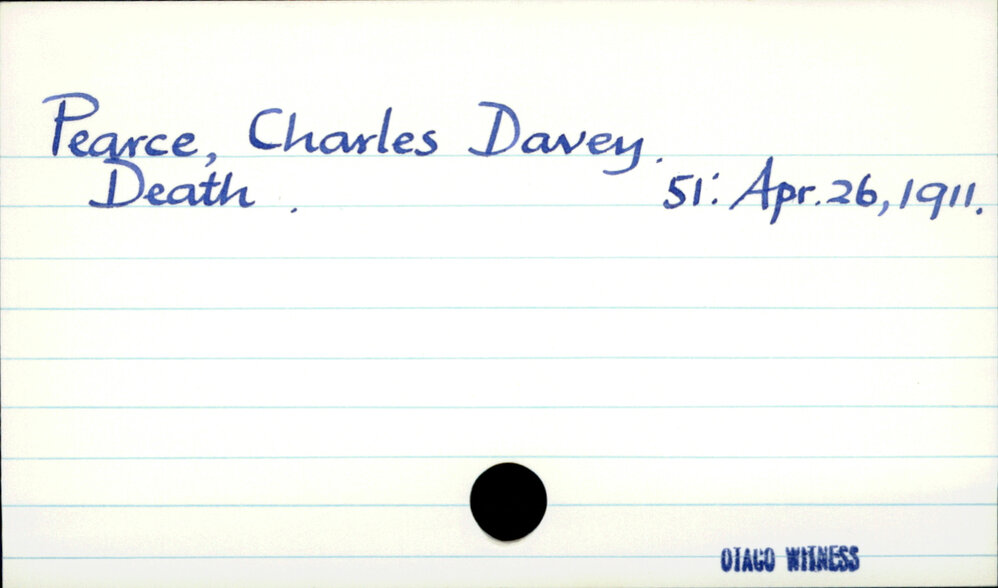 Pearce, Charles Davey. | Dunedin Public Libraries