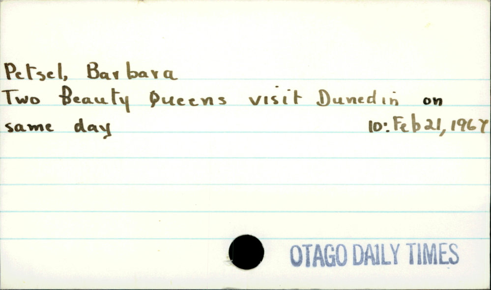 Petsel, Barbara | Dunedin Public Libraries
